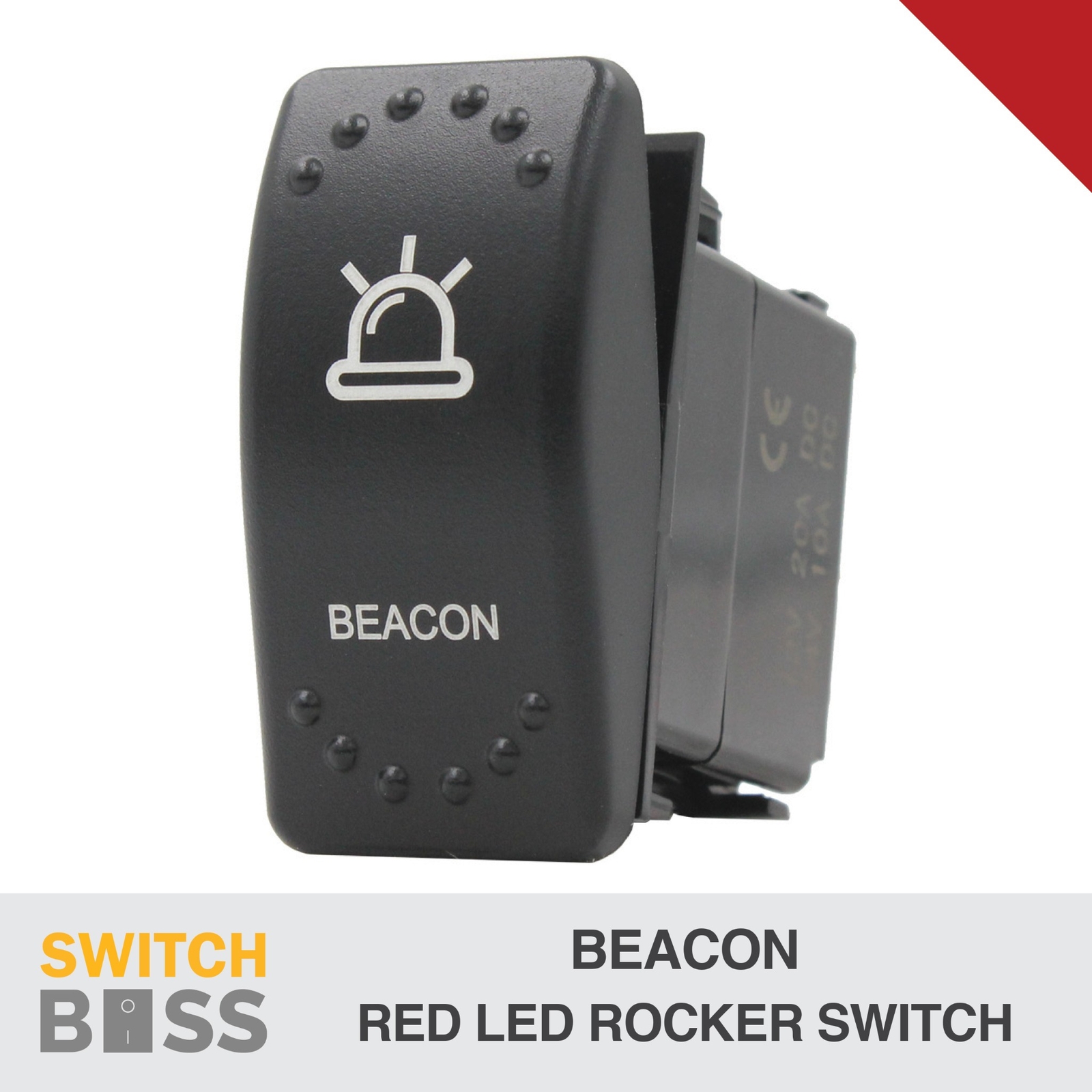 Red LED CUSTOM LASER ETCHED Rocker Switch 20 Styles Caravan Marine Boat ...