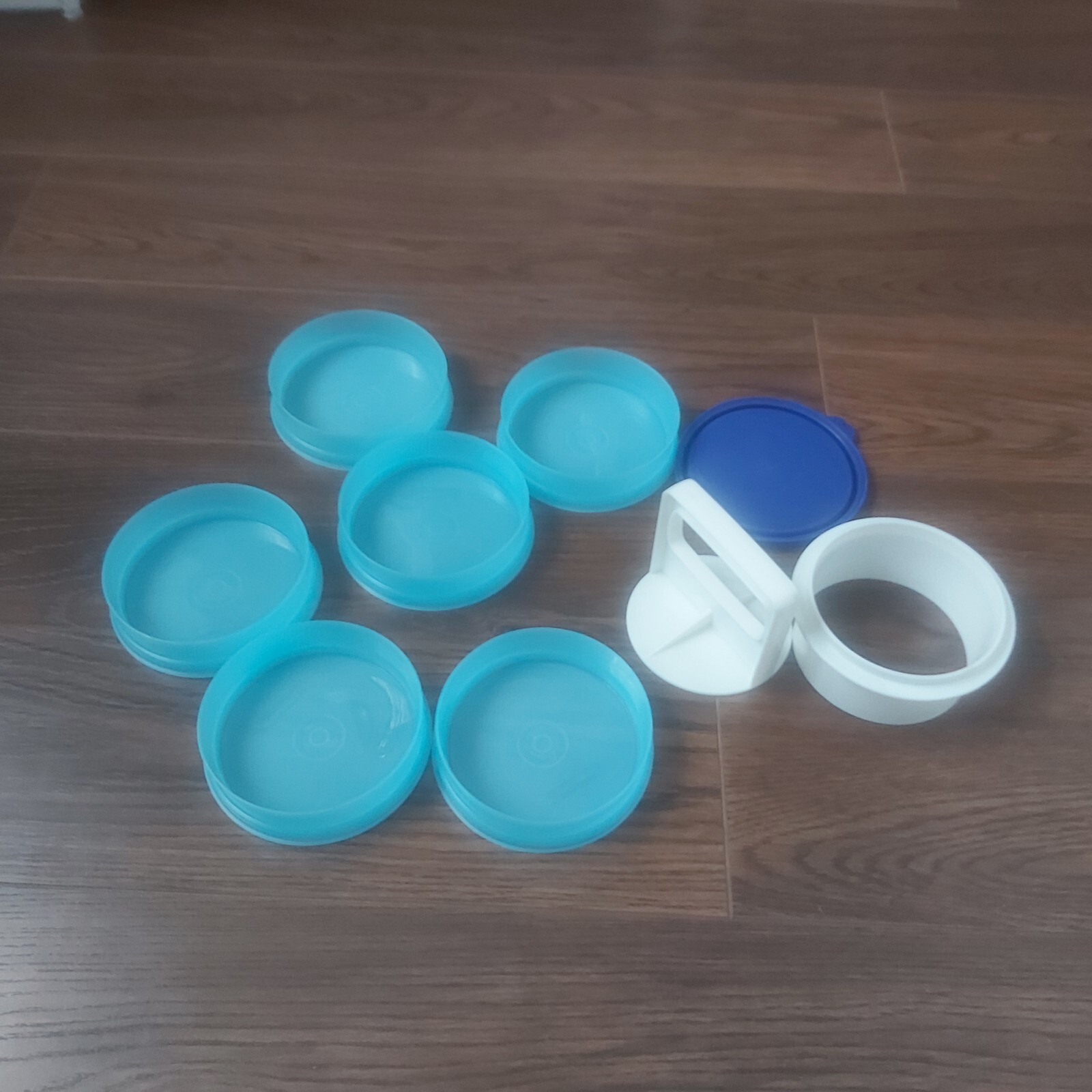 tupperware set hamburger presse 6 boîtes 1 couvercle bleu clair blanc ...