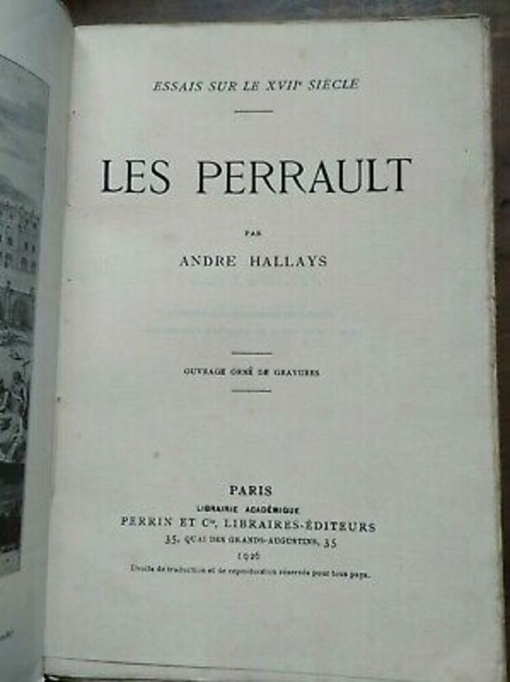 André Hallays - Les Perrault / Librairie Académique Perrin et Cie. 1926 ...
