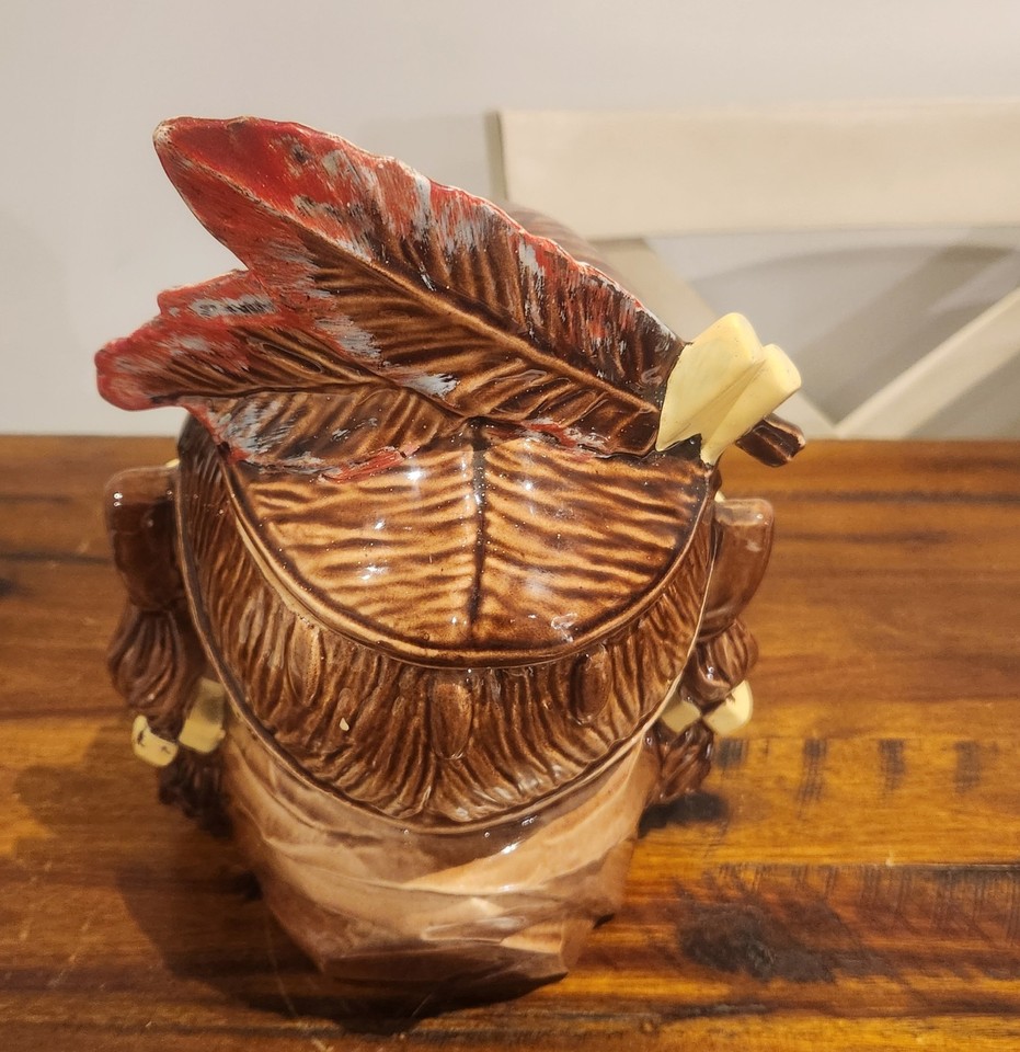 Vintage MCCOY Native American Indian Head COOKIE JAR USA Retro | eBay