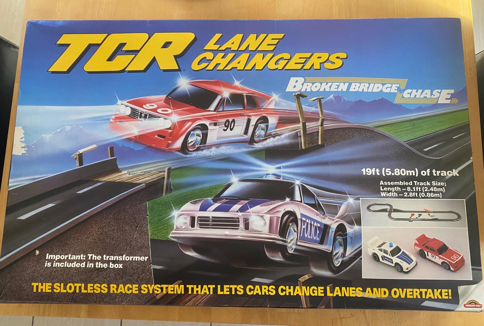 TCR Lane Changer: Broken Bridge Chase Vintage 1970s Slotless Race Track ...