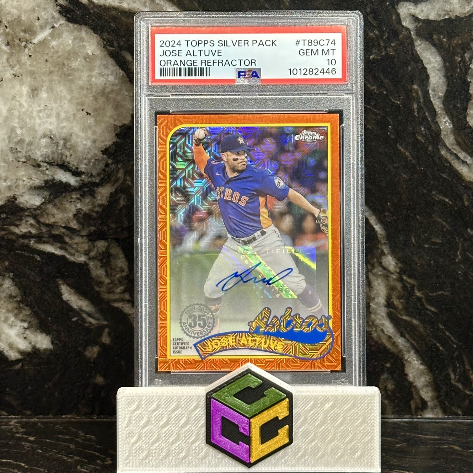 2024 Topps Chrome Jose Altuve 1989 Auto Refractor Orange /25 PSA 10 POP ...