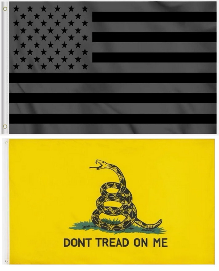 All Black Out American Flag - Don't Tread On Me Gadsden Flag 3x5 ft 2 ...