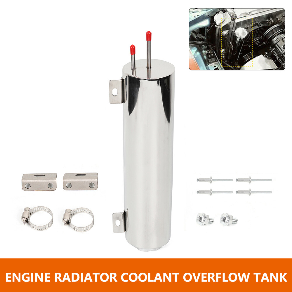 3" X 16" 50OZ Polished Stainless Steel Radiator Over Flow Puke Tank ...