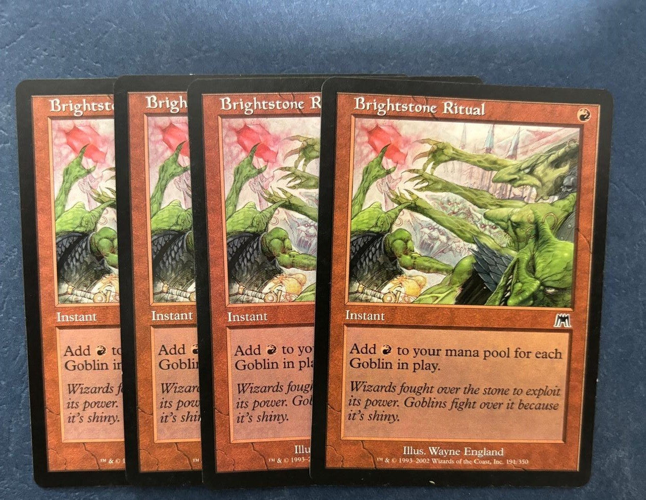 MTG 4X ONSLAUGHT BRIGHTSTONE RITUAL NM MAGIC THE GATHERING COMMON ...