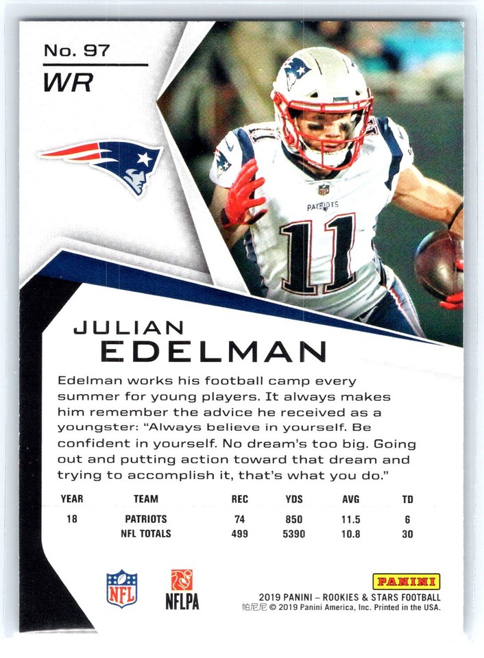 Julian Edelman 2019 Panini Rookies & Stars #97 | eBay