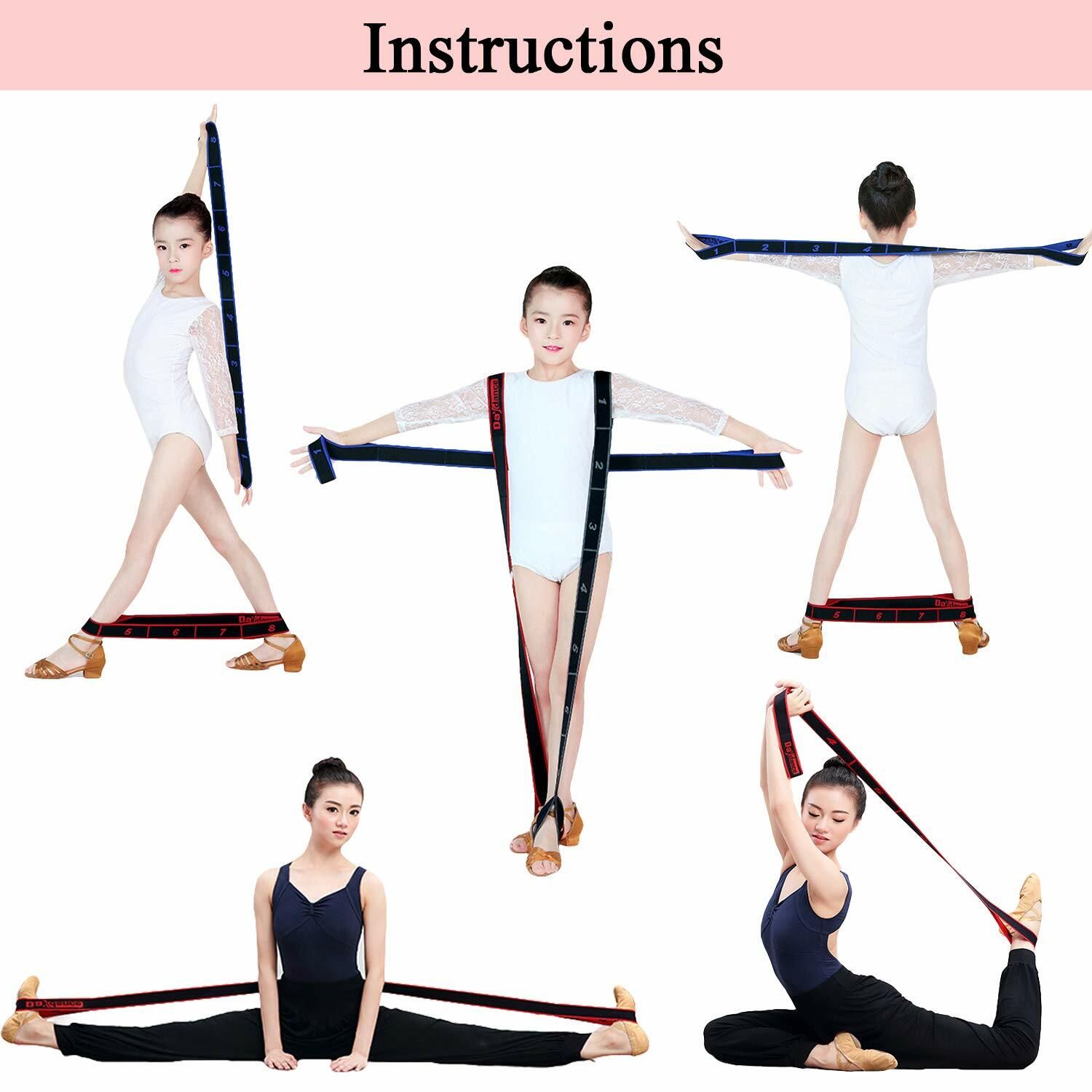 Kids Girls Ballet Strap with Loops Dance Stretch Strap Belt Exercise ...