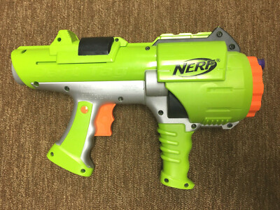NERF Dart Tag Hyperfire Green Barrel Gun Blaster Rotating Shot Hasbro ...