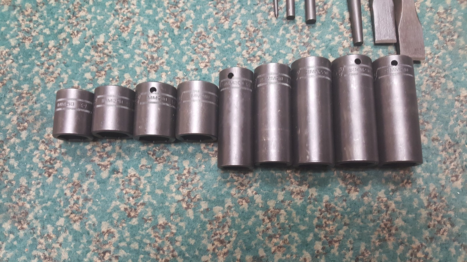 Snap on metric impact socket sets 3/8 deep & shallow + PRYBAR, CHISELS ...