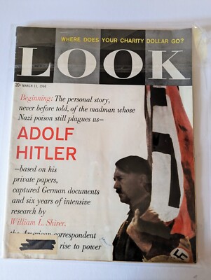 LOOK March 15, 1960-Adolf Hitler by W. Shirer,In Plastic Sleeve,Retro ...