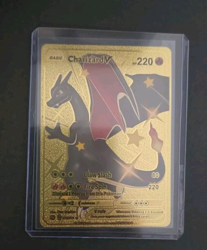 Charizard V HP 220 Gold Foil Pokemon Card 079/073 Fan Art Mint | eBay