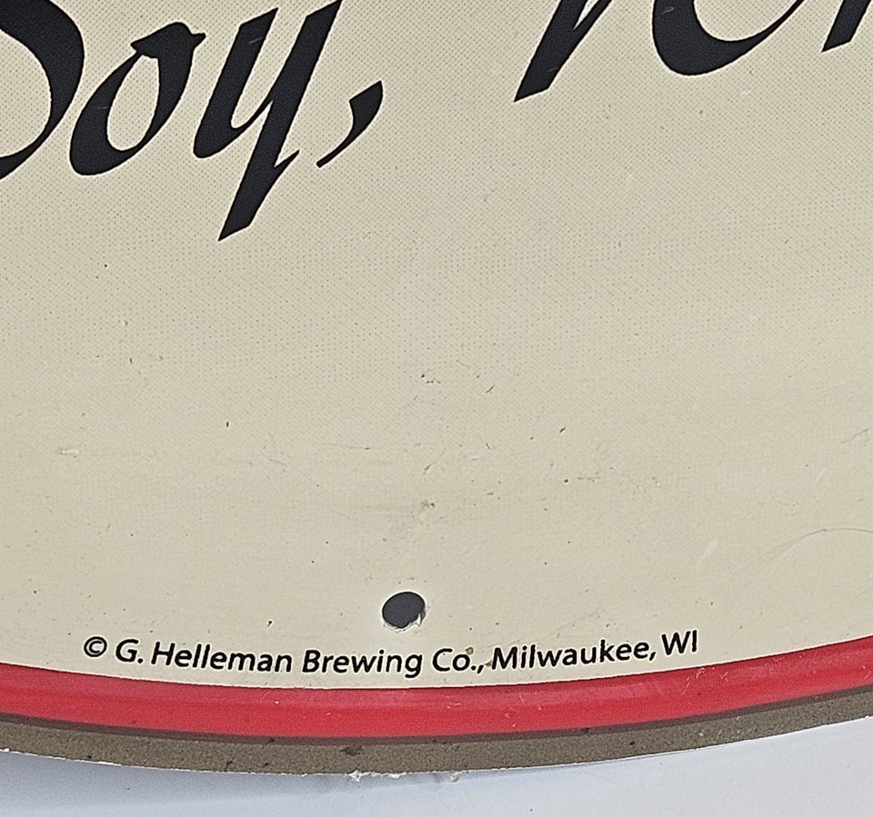 National Bohemian Oh Boy What A Beer 20" Large Round Sign Tin Metal Bar ...