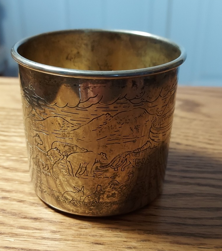 Vintage Oneida USA Silverplate Noah's Ark Baby Cup | eBay