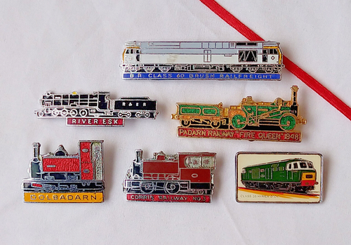 Steam Train & Locomotive badge Lot 6x Railroad Railway transport enamel ...