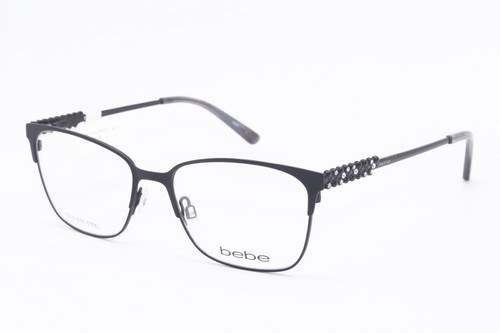 NEW BEBE BB5155 001 JET BLACK STUDDED AUTHENTIC DESIGNER EYEGLASSES 53 ...