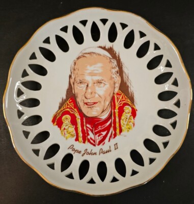 Vintage Pope John Paul II Decorative Plate 7½” Catholic Religious ...
