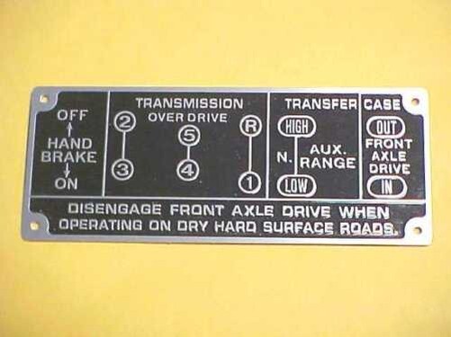 FEDERAL TRUCK Transmission Shift Plate 1940s & 50s Mack White Peterbilt ...
