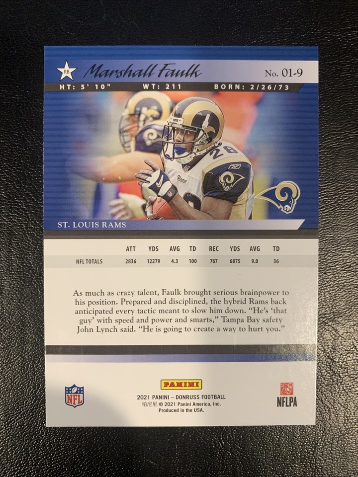 2021 Donruss Retro 2001 #9 Marshall Faulk - St. Louis Rams | eBay