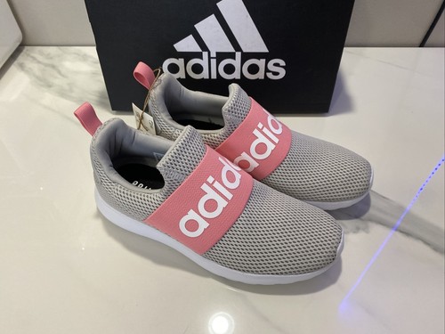 Adidas Kids Shoes Lite Racer Adapt Slip-On Grey/pink Running Shoes Size ...