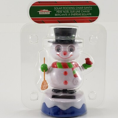 Solar Dancing Snowman Decoration Christmas Red & Green Scarf 4" Tall | eBay