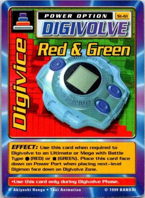 1999 Digimon First Edition CCG Card ST-61 Digivice Red & Green | eBay