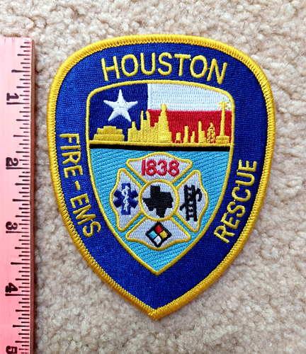 HOUSTON, Texas, fire department patch: HAZMAT, EMT, FIRE & RESCUE ...
