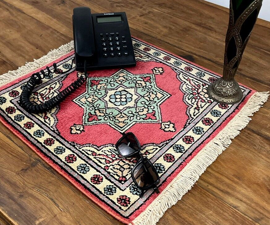 Handmade Kitchen Decor Mat Bohemian Dining Pink Placemat Indien Square ...