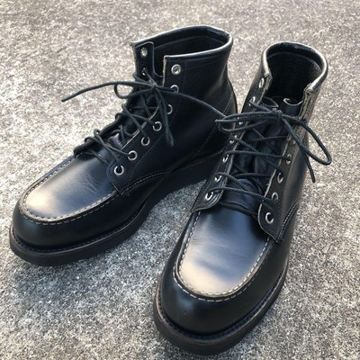 Red Wing 8137 Mock Toe Work Boots Black SIZE US-9D Leather Lace-up Wing ...