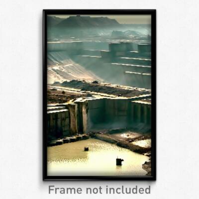 Pixel Art Poster - Dreary Quarry (8 Bit Psychedelic Trippy Video Game ...