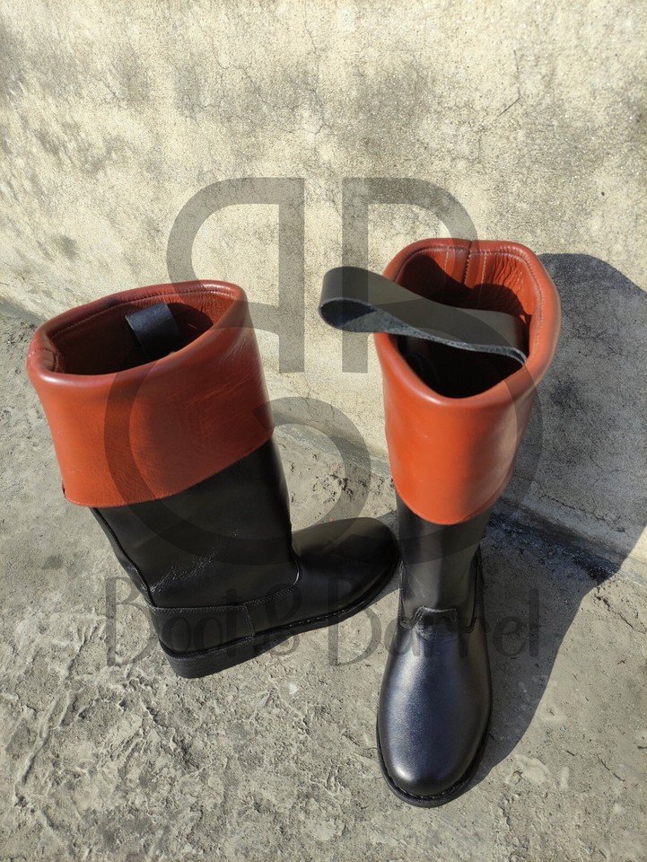 Napoleonic Revolutionary War Colonial Riding Leather Boot, Long Leather ...