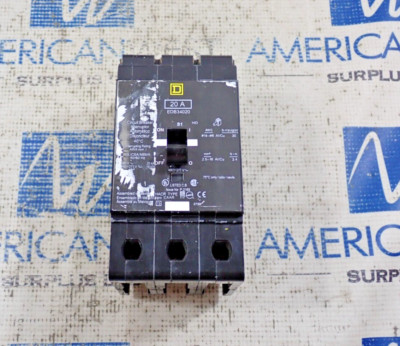 Square D EDB34020 20 Amp 3 Pole 480Y/277V Bolt On Circuit Breaker ...