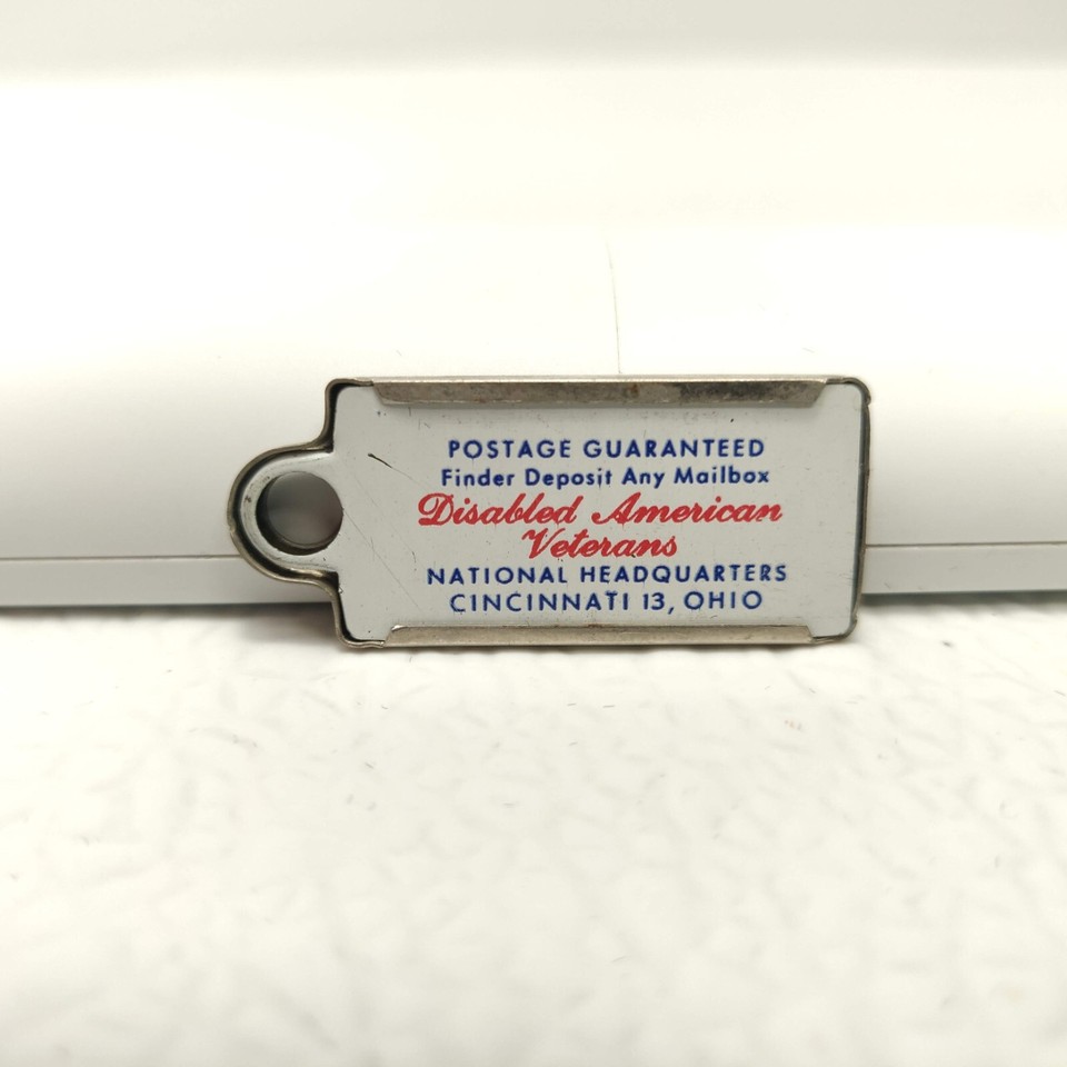 RARE VTG Disabled Veterans Mini License Plate Key Chain Ring Tag KANSAS ...