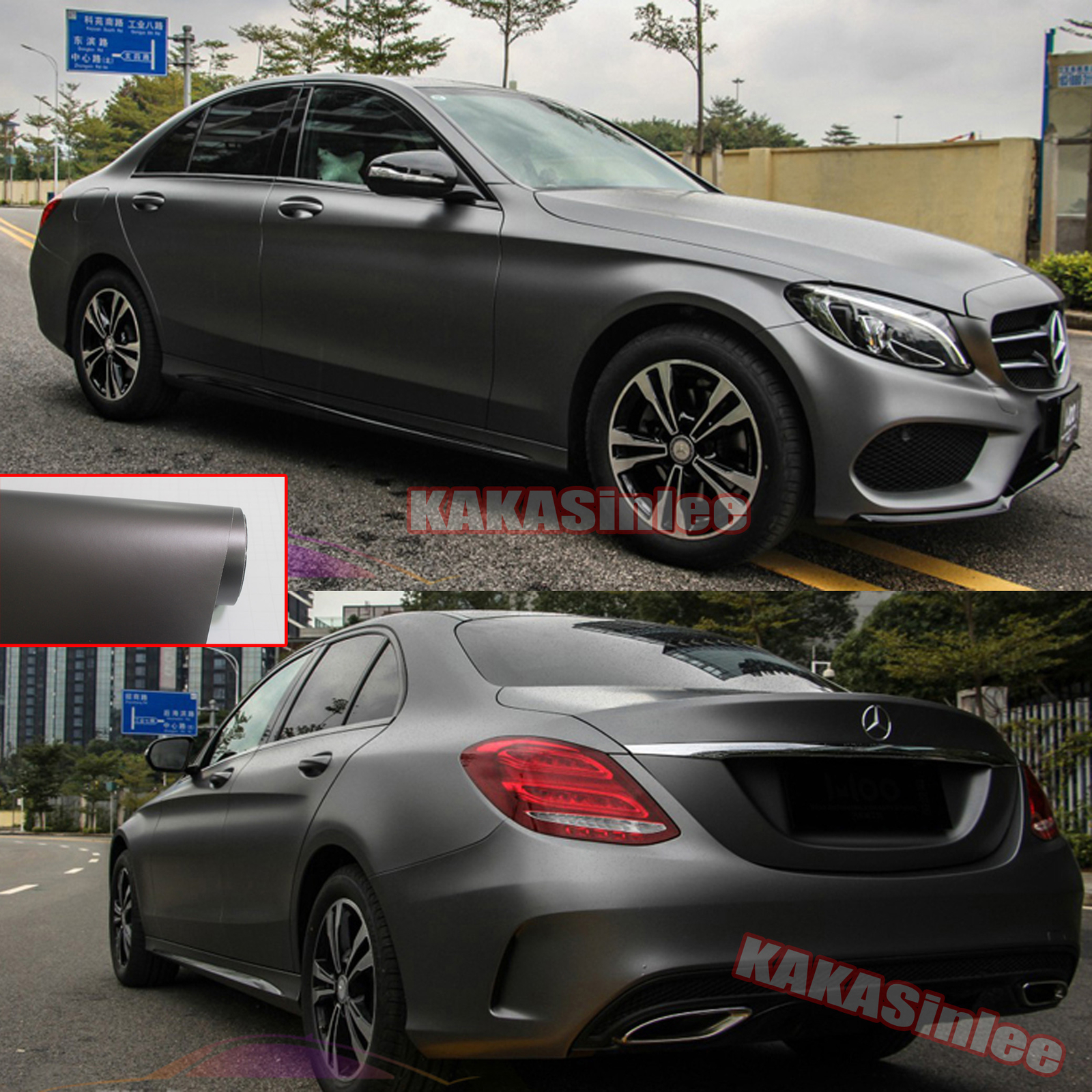 65FT x 5FT - Full Car Wrap Metallic Satin Matte Chrome Vinyl Sticker ...