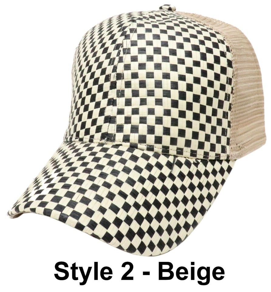 Men Women New Wicker Straw Woven Baseball Cap Curved Visor Summer Hat ...