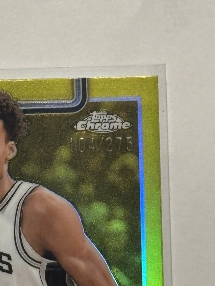 2025-26 Topps Chrome Victor Wembanyama Yellow Basketball Border 104/275 ...