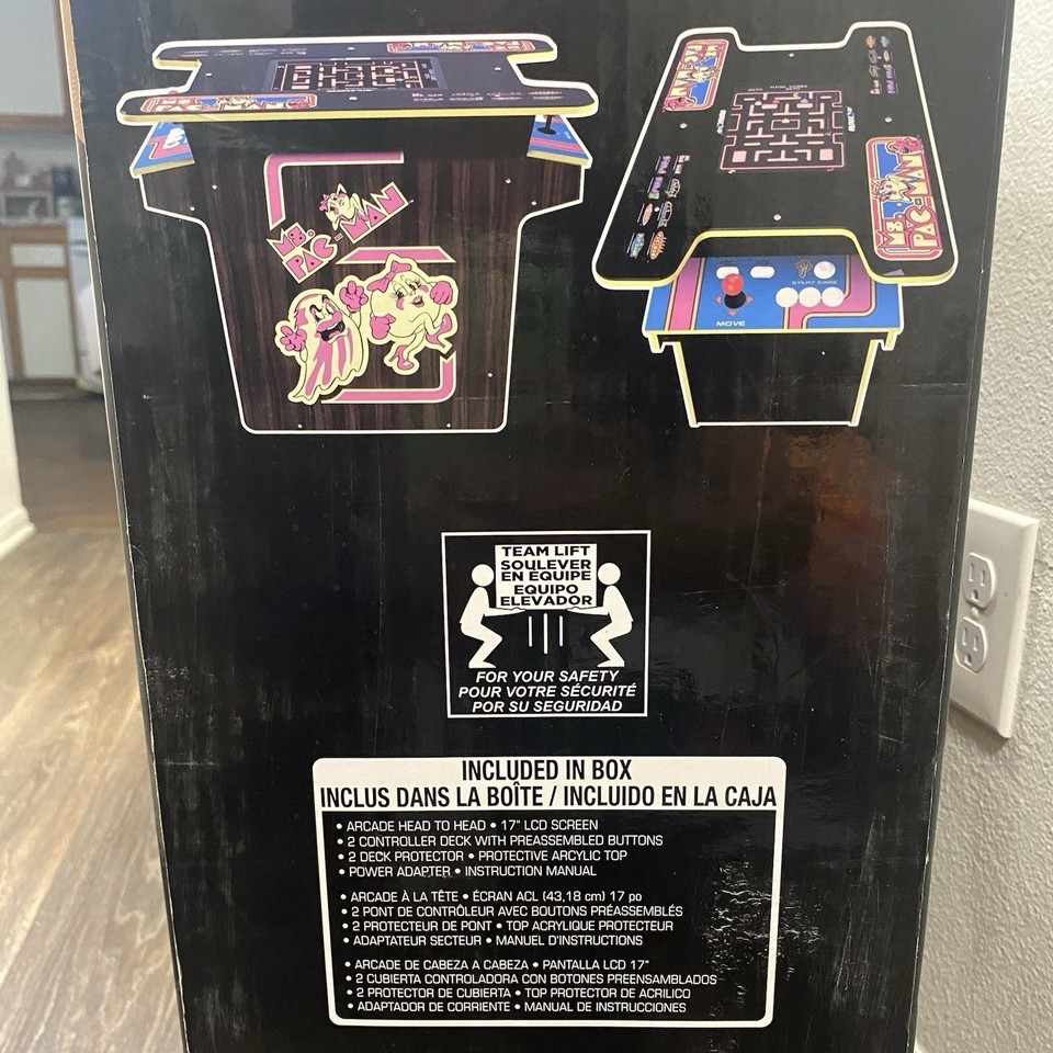 Arcade1UP Ms. PAC-MAN Head-to-Head 8 in 1 Arcade Table, Cocktail 2 ...