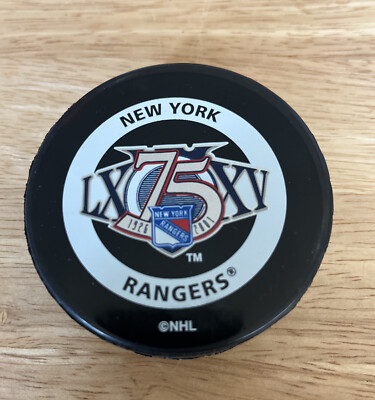 NHL New York Rangers 75th 00-01 Bettman Official Game Hockey Puck ...