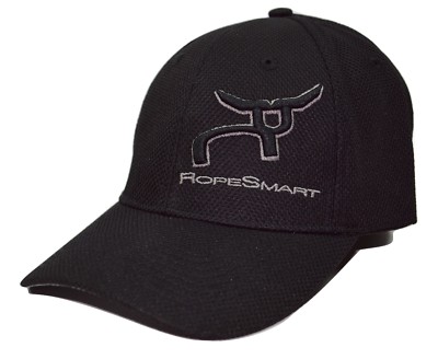 Ropesmart Brand Rig Rider Tonal Black Logo Stretch Fit Cap Hat One Size ...