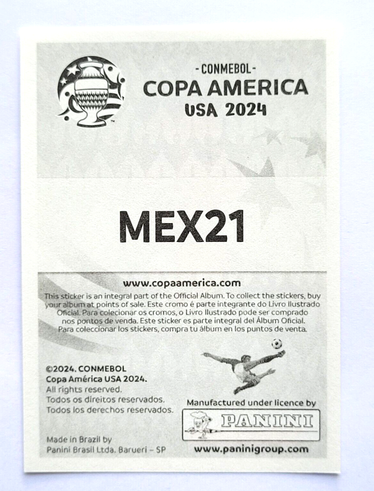 2024 COPA AMERICA USA Panini Sticker #101 MEX21 HIRVING LOZANO Mexico ...