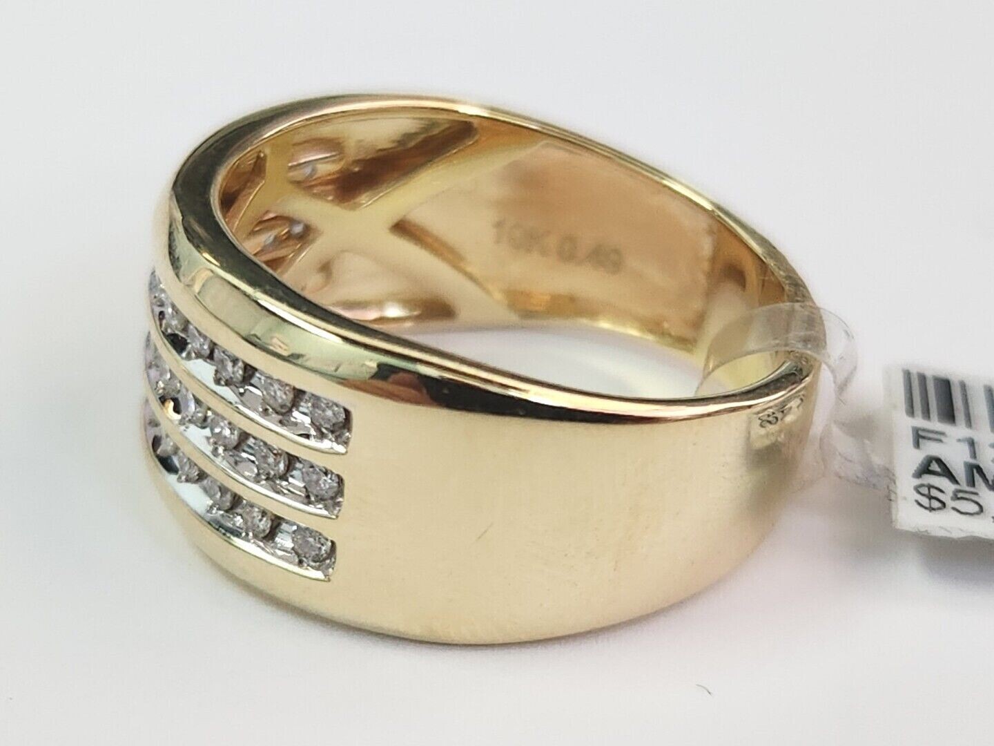Real 10k Gold Band 1/2 CT Natural Diamonds Ring Men's wedding ...
