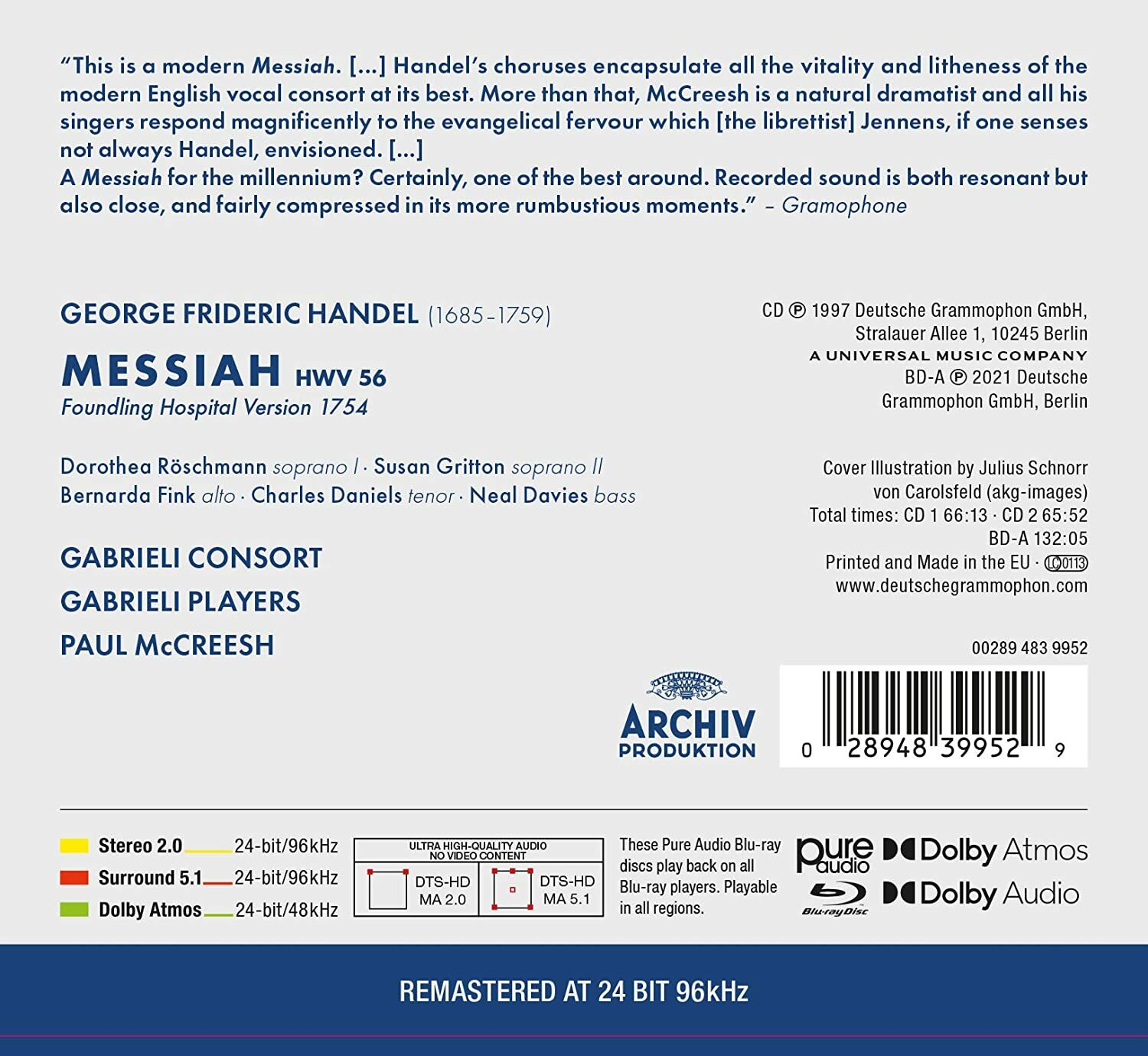 Handel: Messiah [CD / Blu-ray] by Handel / Mccreesh, Paul / Gabrieli ...