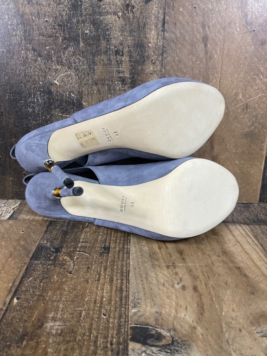 GUCCI SUEDE PERIWINKLE BLUE HEELS SIZE 41 / 11 US NEW IN BOX (162749-4 ...
