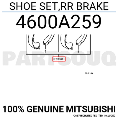 4600A259 Genuine Mitsubishi SHOE SET,RR BRAKE | eBay