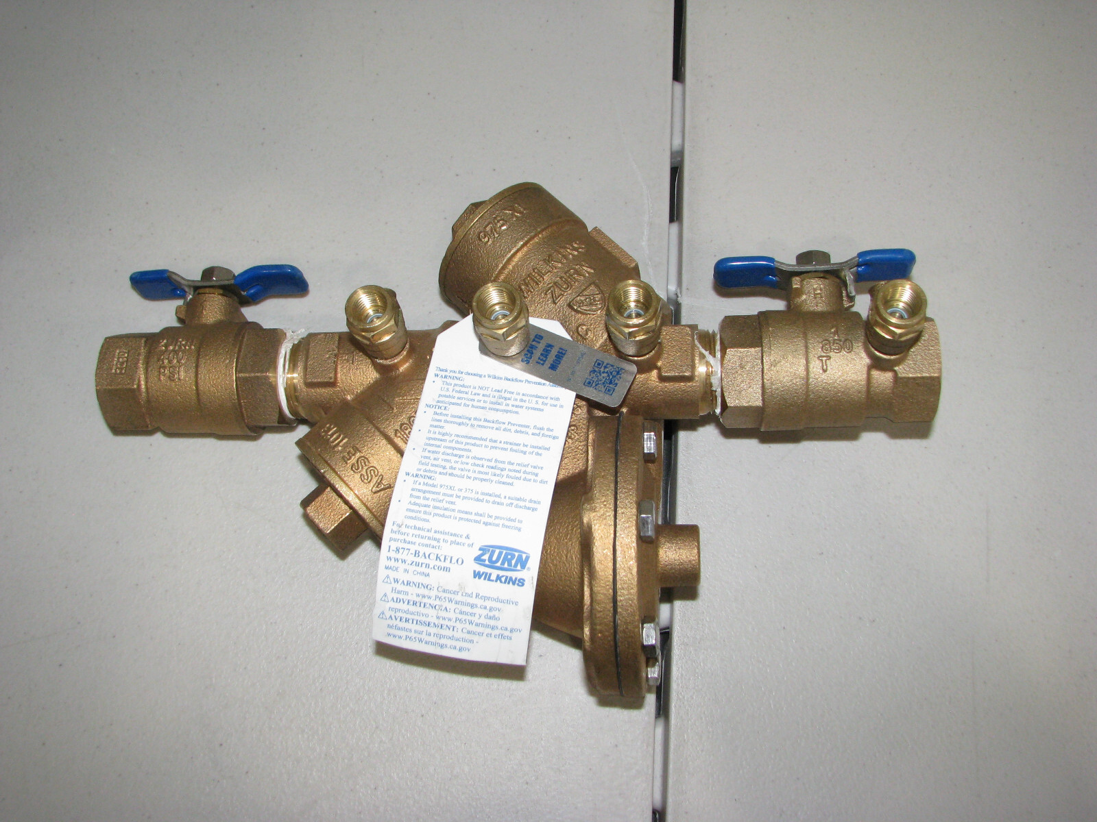 ZURN WILKINS 1" 1-975XL Reduced Pressure Backflow Preventer Valve | eBay