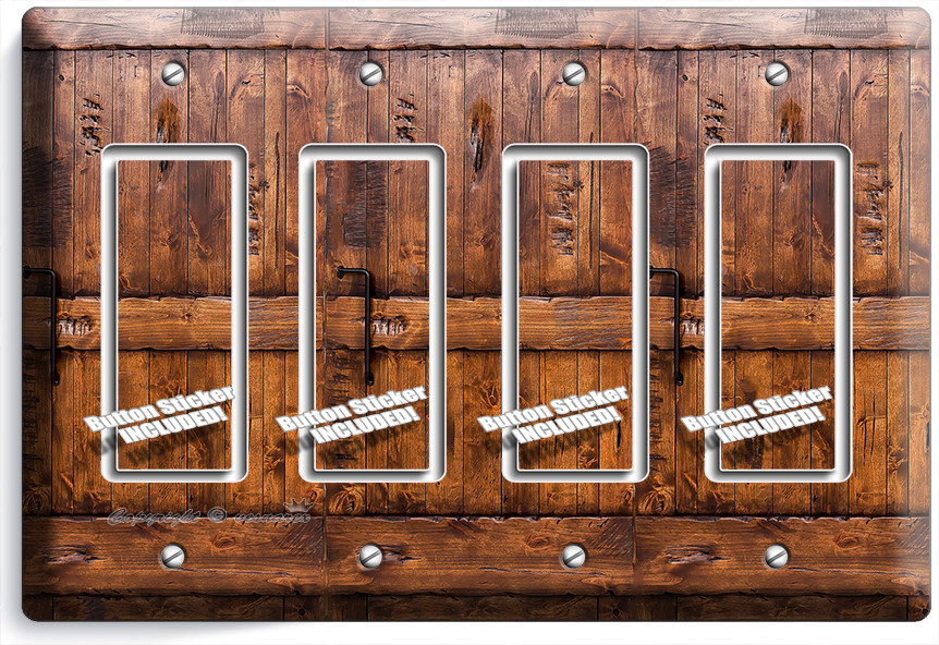 RUSTIC WOOD RANCH BARN DOOR LIGHT SWITCH OUTLET PLATE ROOM CABIN HOUSE ...