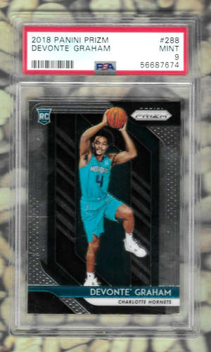 DEVONTE GRAHAM 2018 PANINI PRIZM ROOKIE RC GRADED PSA 9 MINT CARD #288 ...