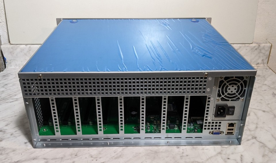 Rackmount 4U 8 GPU Mining Rig Machine System 4GB,2000W,CASE WITH FANS ...