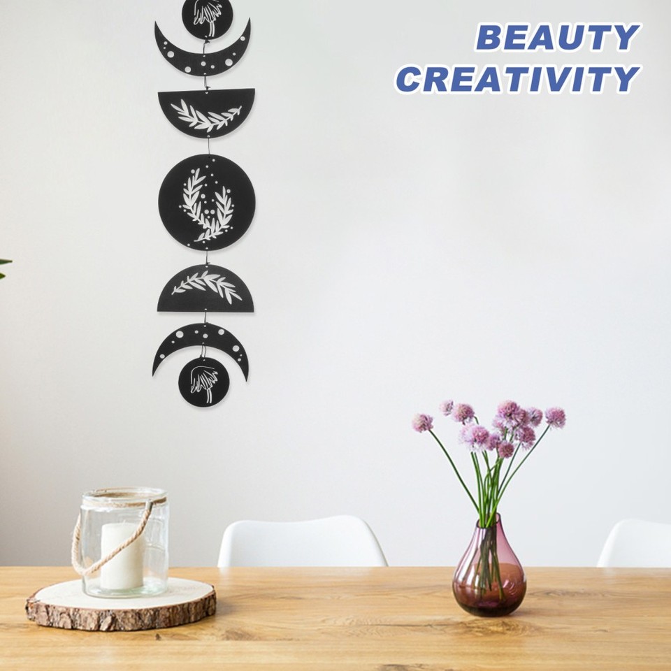 Wooden Hanging Moon Phase Adornment Household Wall Hanging Decor ...