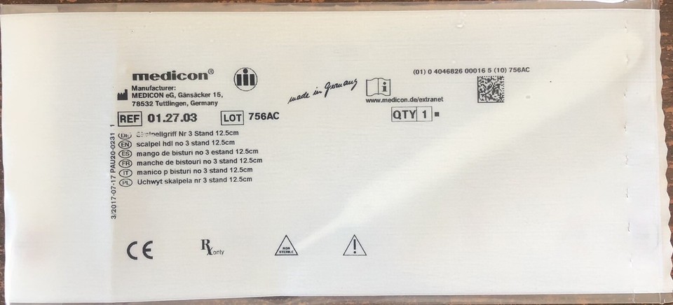 Medicon-Scalpel hdl no 3 stand 12.5cm-manche de bistouri -REF : 01.27. ...