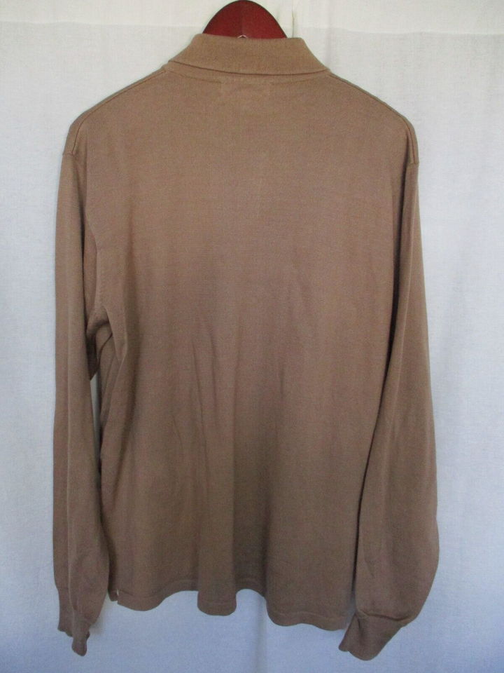 Faconnable Mens Polo Style Sweater Large Brown Lightweight 100% Cotton ...